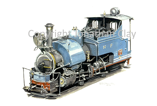 Jonathan Clay Transport Art | DHR Class B 0-4-0ST No.799 (Blue)