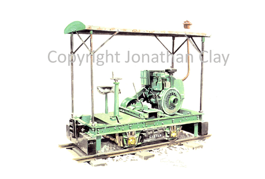 Jonathan Clay Transport Art | 4W Covered Lister Petrol locomotive