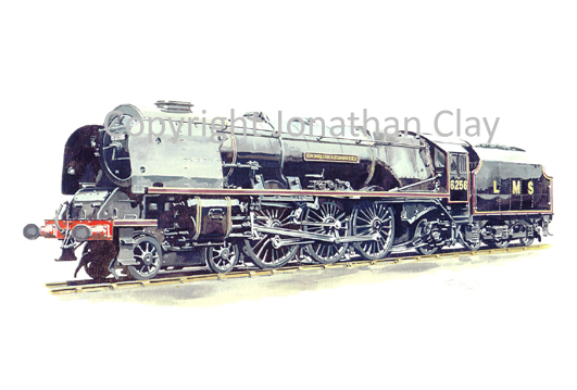 Jonathan Clay Transport Art | LMS 8P 4-6-2 No. 6256 Sir William Stanier FRS