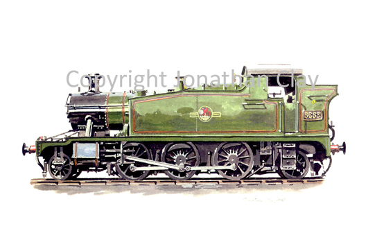 Jonathan Clay Transport Art | GWR Small Prairie No.5553