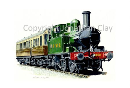 Jonathan Clay Transport Art | GWR 14XX Auto-Tank 1450 + Trailer (GWR ...