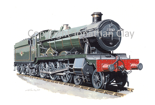 Jonathan Clay Transport Art | GWR Hall 4-6-0 No.5967 Bickmarsh Hall (BR ...