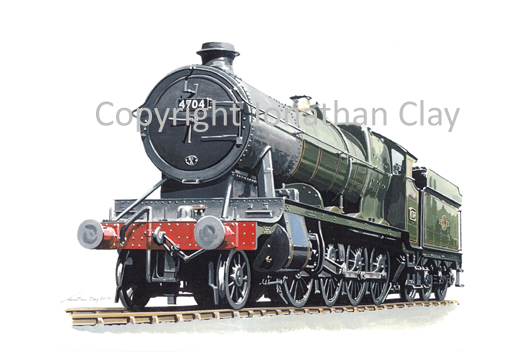 Jonathan Clay Transport Art | GWR 47xx Class 2-8-0 No. 4704 (BR Green)