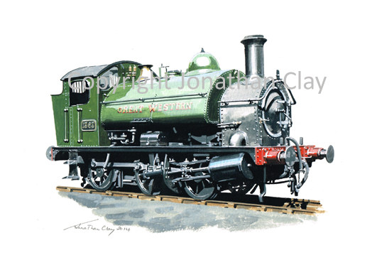 Jonathan Clay Transport Art | GWR 13XX 0-6-0ST No.1363 (GWR Green)